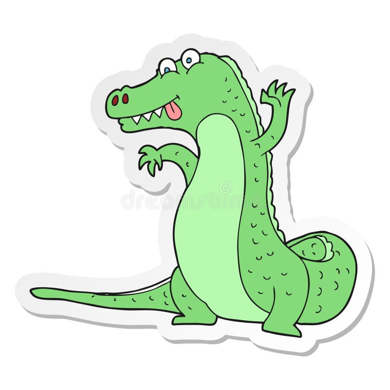 Sticker of a Cartoon Crocodile Stock Vector - Illustration of funny ...