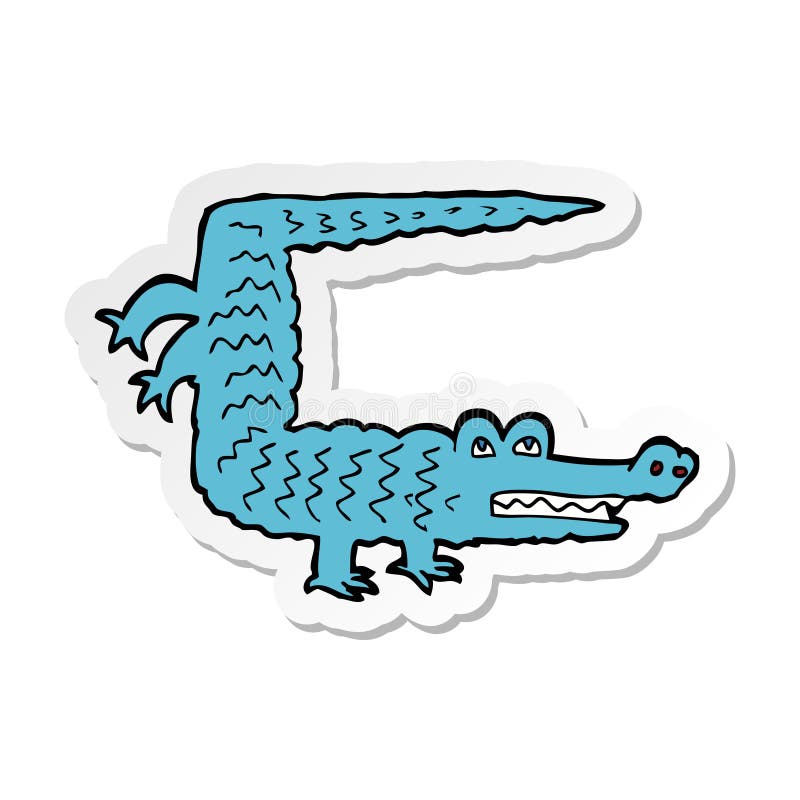 Sticker of a Cartoon Crocodile Stock Vector - Illustration of animals ...