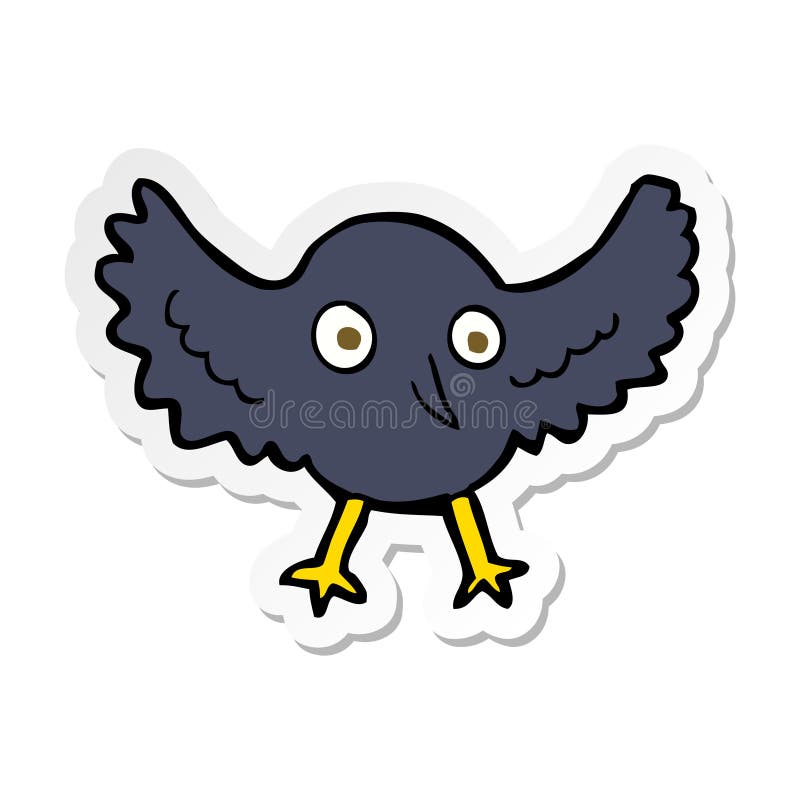 Sticker of a cartoon crow stock vector. Illustration of sticker - 147731607