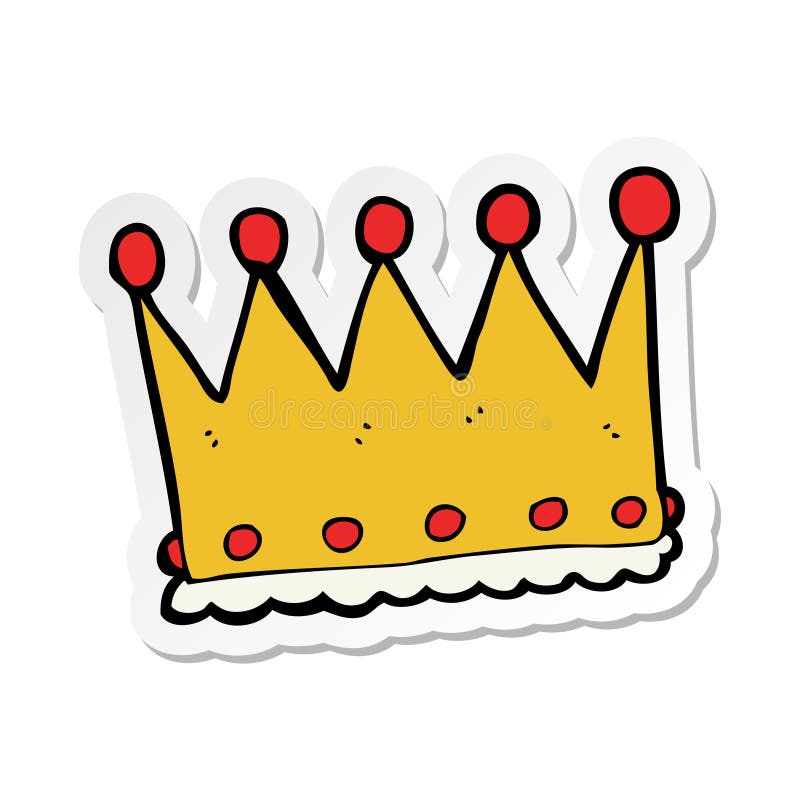Sticker of a cartoon crown stock vector. Illustration of cartoon ...