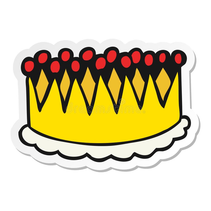 Sticker of a cartoon crown stock vector. Illustration of handdrawn ...