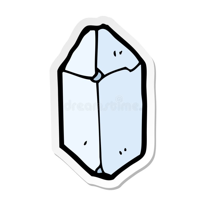 Sticker of a Cartoon Crystal Stock Vector - Illustration of retro, clip ...