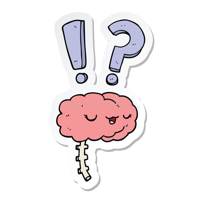 Sticker of a Cartoon Curious Brain Stock Vector - Illustration of cute ...