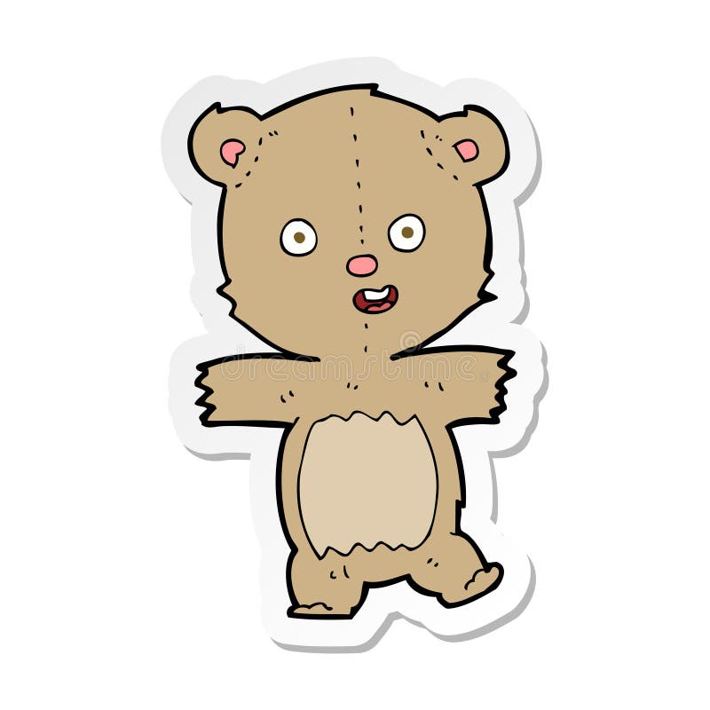 Sticker of a Cartoon Dancing Teddy Bear Stock Vector - Illustration of ...