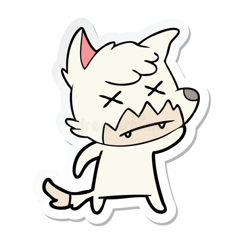 Sticker of a Cartoon Dead Fox Stock Vector - Illustration of drawing ...