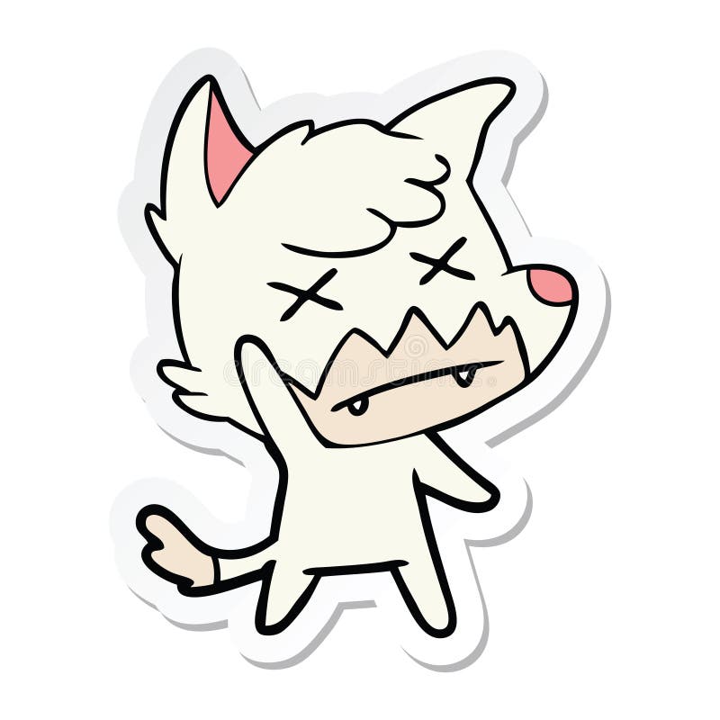 Sticker of a Cartoon Dead Fox Stock Vector - Illustration of cartoon ...