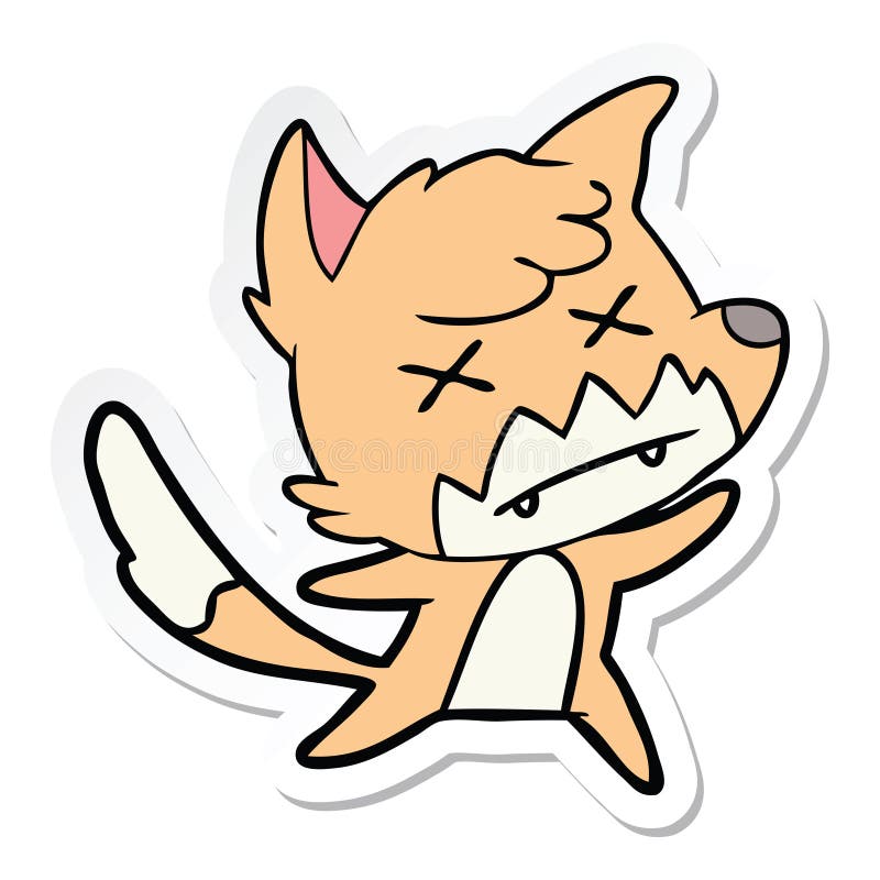 Sticker of a Cartoon Dead Fox Stock Vector - Illustration of animals ...