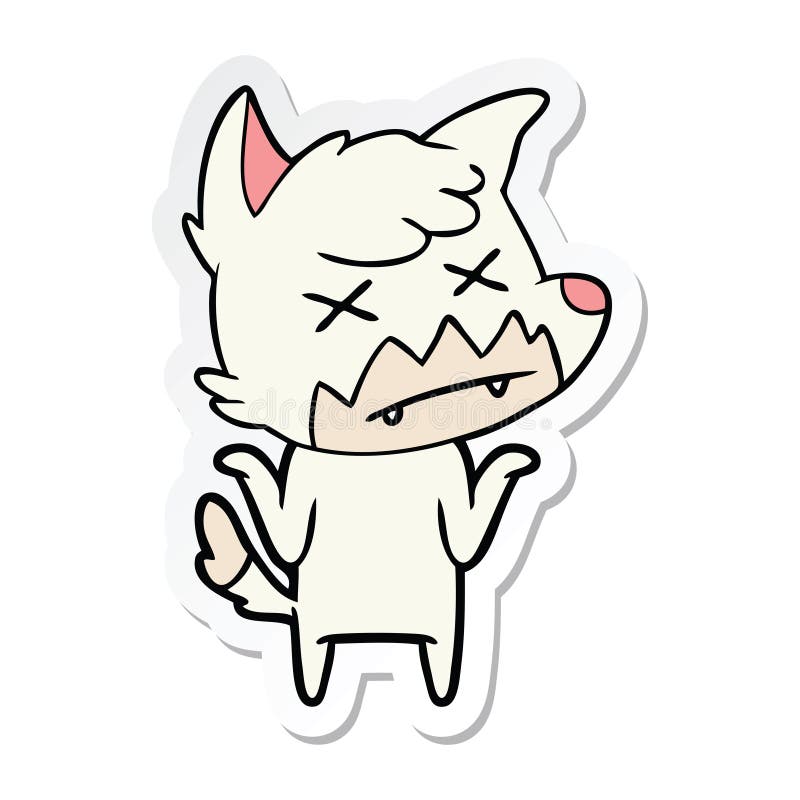 Sticker of a Cartoon Dead Fox Stock Vector - Illustration of freehand ...