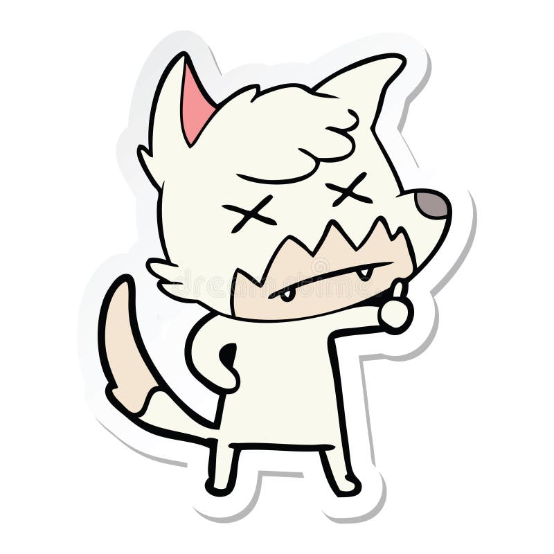 Sticker of a Cartoon Dead Fox Stock Vector - Illustration of freehand ...