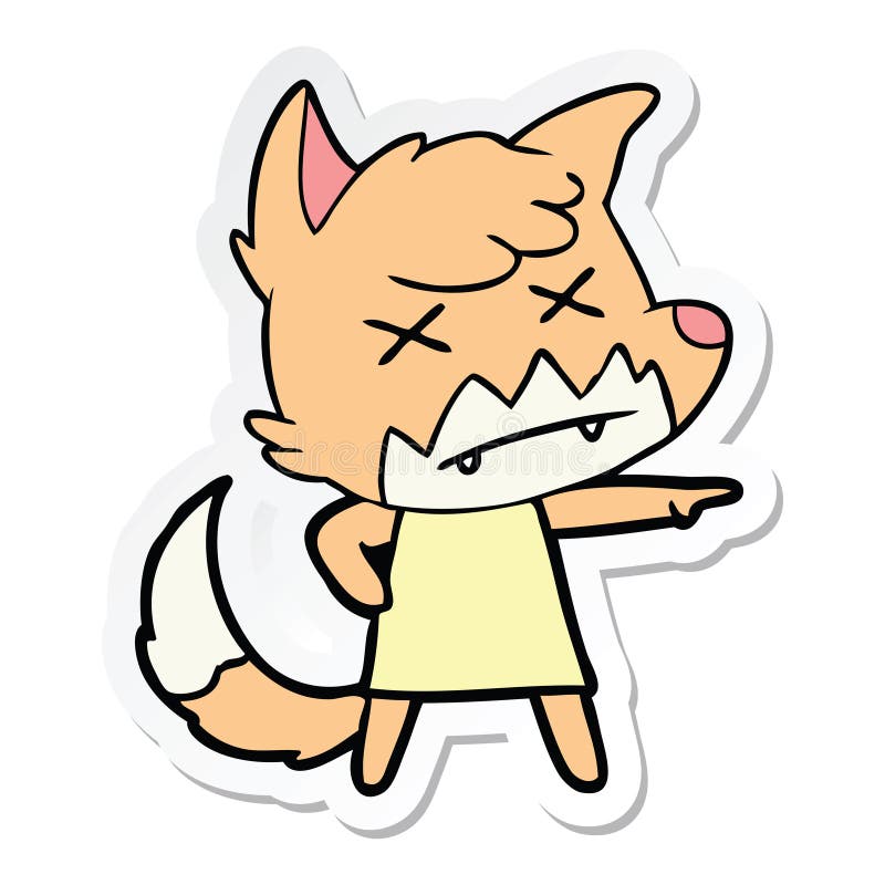 Sticker of a Cartoon Dead Fox Stock Vector - Illustration of dead ...