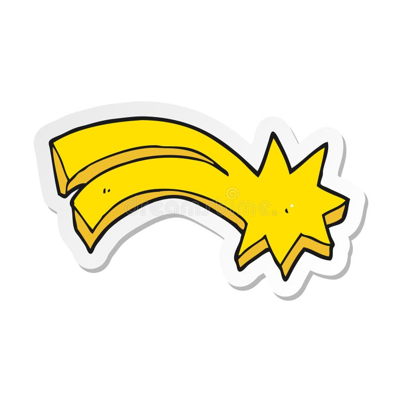 Sticker of a Cartoon Decorative Shooting Star Stock Vector ...