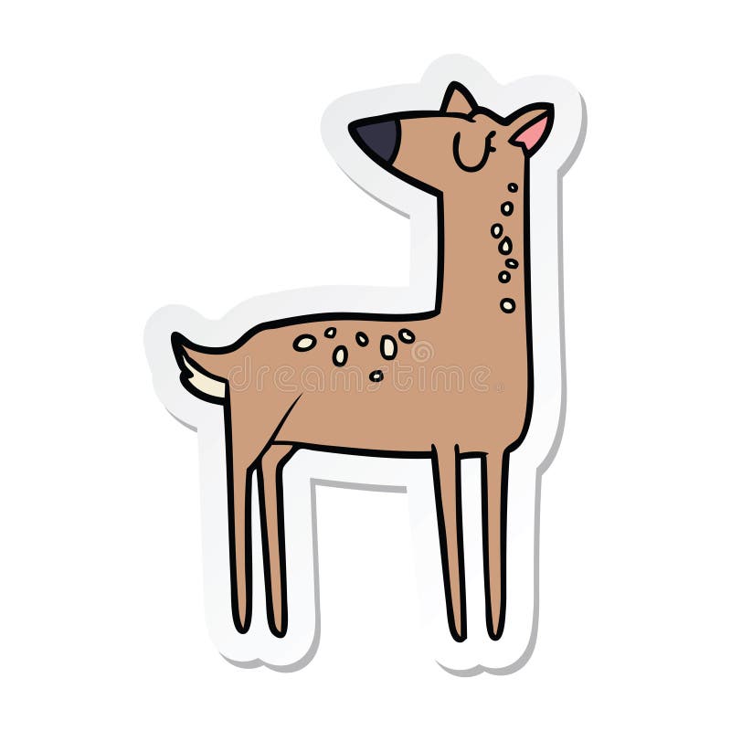 Sticker of a cartoon deer stock vector. Illustration of animals - 150397069
