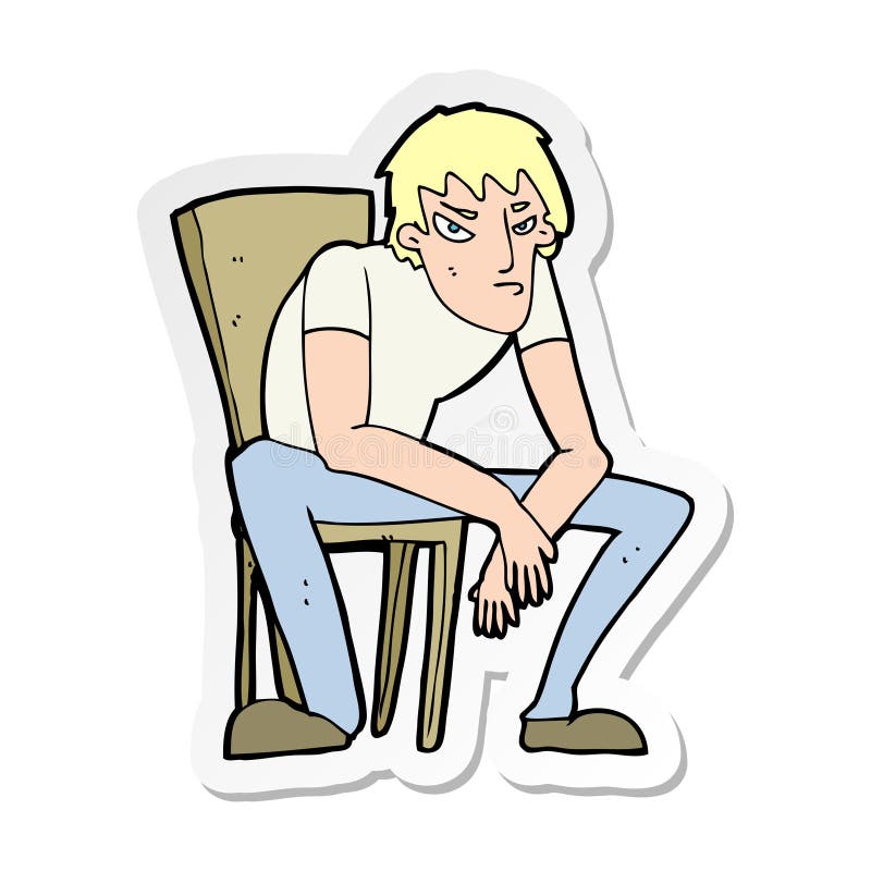 Sticker of a Cartoon Dejected Man Stock Vector - Illustration of ...
