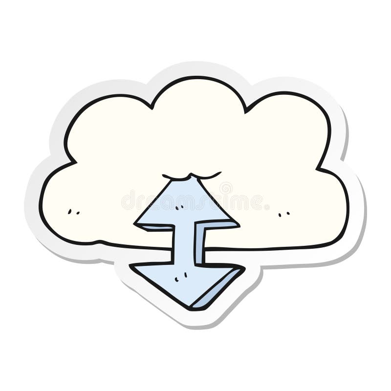 Sticker of a Cartoon Digital Cloud Stock Vector - Illustration of ...