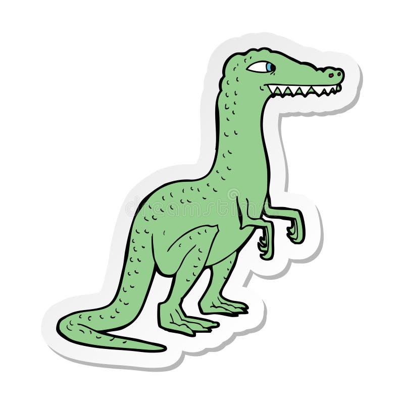 Sticker of a Cartoon Dinosaur Stock Vector - Illustration of rough ...