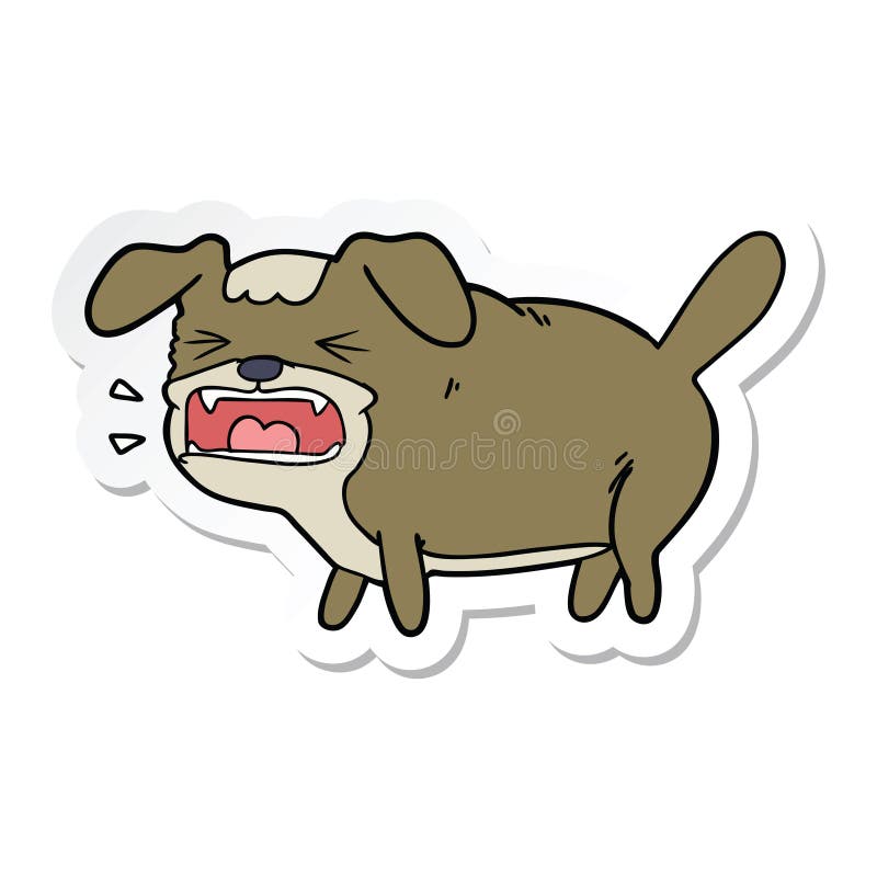 Sticker of a Cartoon Dog Barking Stock Vector - Illustration of icon ...