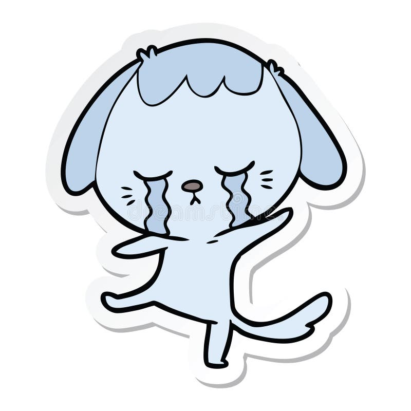Sticker of a Cartoon Dog Crying Stock Vector - Illustration of cartoon ...