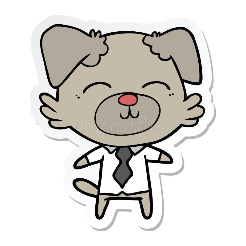 Sticker of a Cartoon Dog Manager Stock Vector - Illustration of boss ...