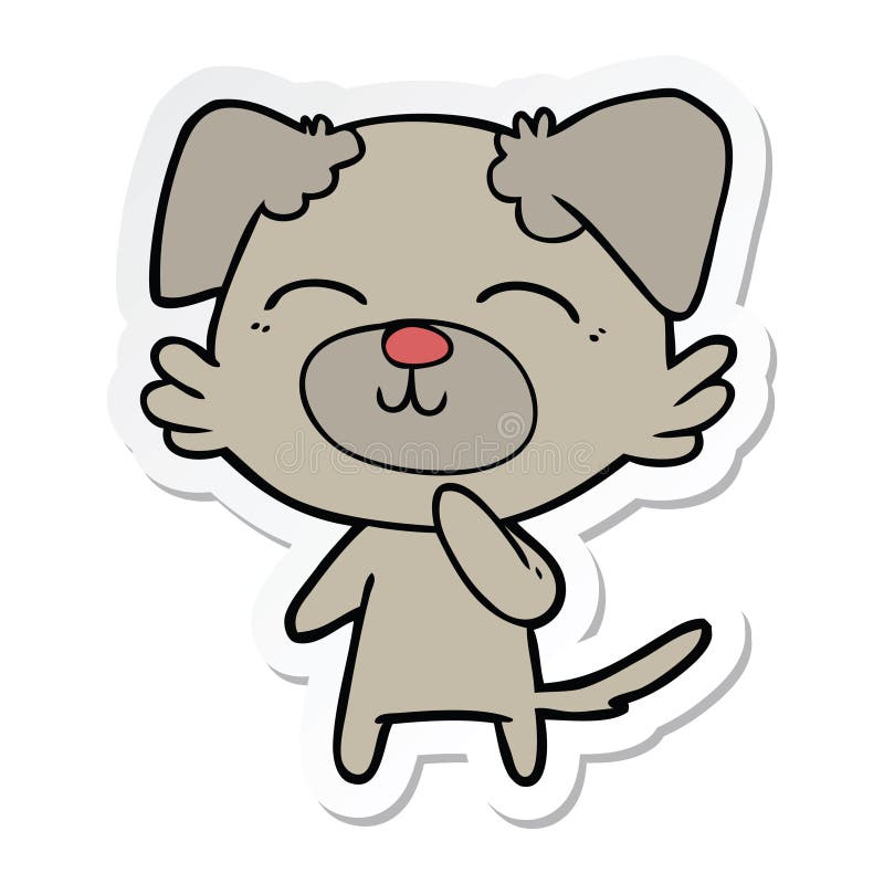 Sticker of a Cartoon Dog Thinking Stock Vector - Illustration of ...