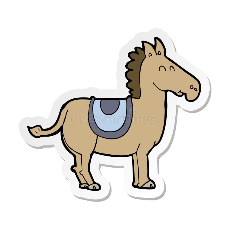 Sticker of a Cartoon Donkey Stock Vector - Illustration of simple ...
