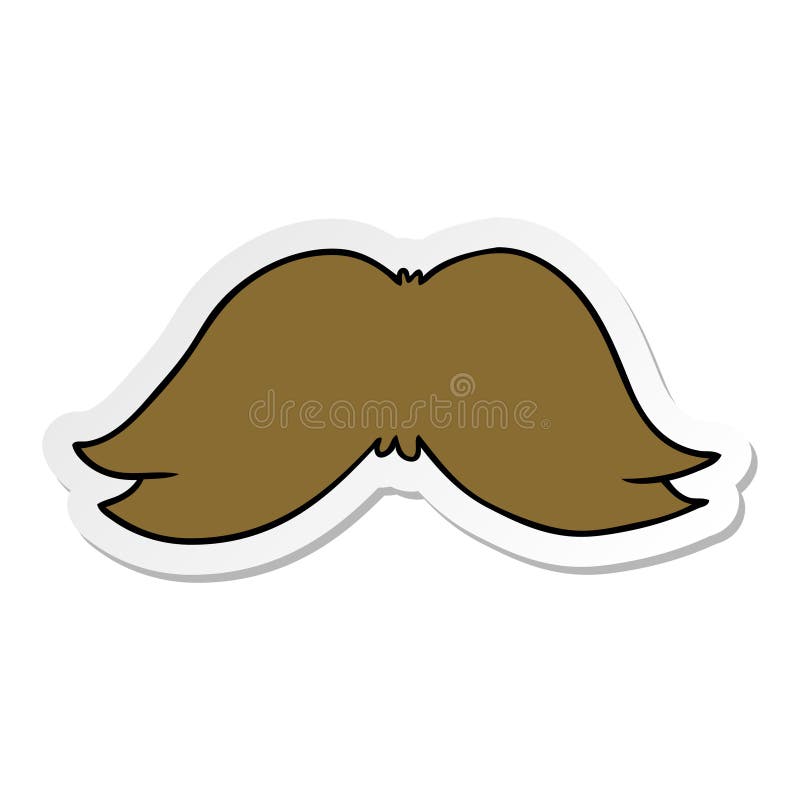 Sticker Cartoon Doodle of a Mans Moustache Stock Vector - Illustration ...