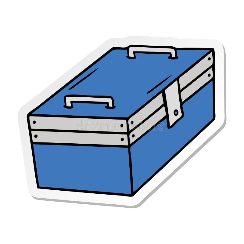 Sticker Cartoon Doodle of a Metal Tool Box Stock Vector - Illustration ...