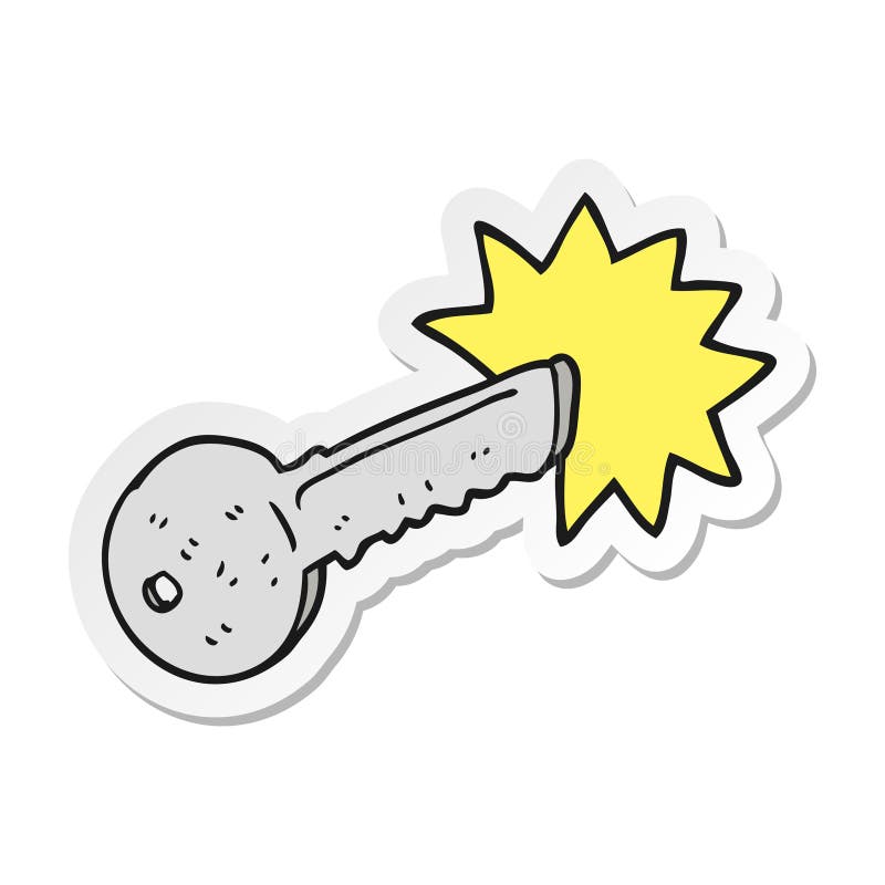 Sticker of a Cartoon Door Key Stock Vector - Illustration of vector ...