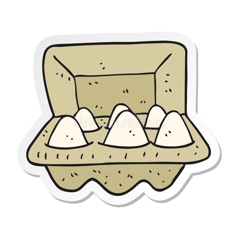 Sticker of a Cartoon Eggs in Box Stock Vector - Illustration of symbol ...