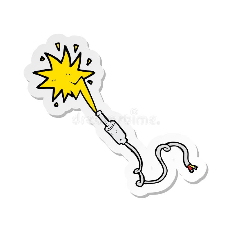 Sticker Electrical Plug Jack Cartoon Art Illustration Artwork Drawing ...