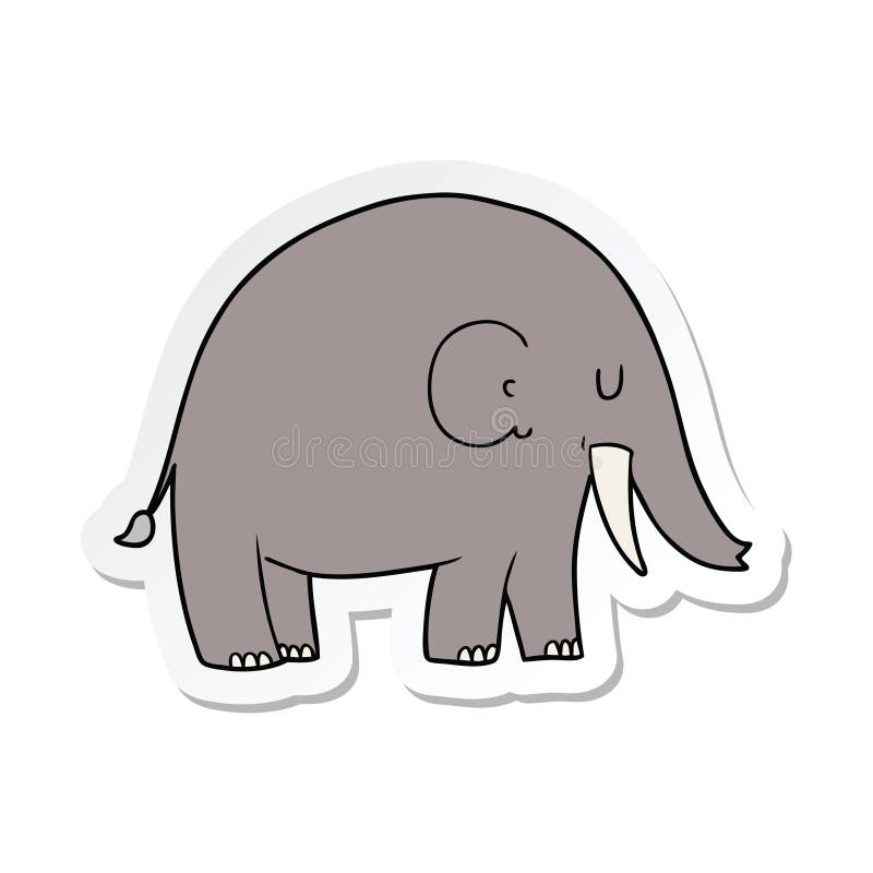 Sticker of a Cartoon Elephant Stock Vector - Illustration of funny ...