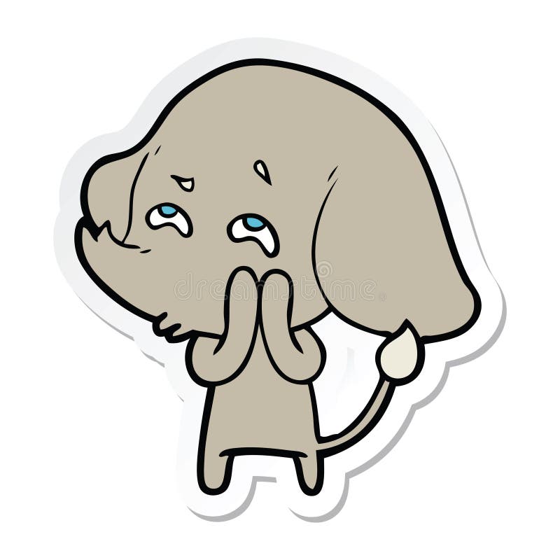 Sticker of a Cartoon Elephant Remembering Stock Vector - Illustration ...