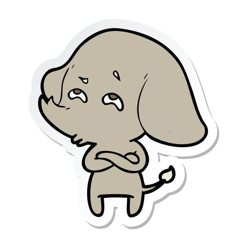 Sticker of a Cartoon Elephant Remembering Stock Vector - Illustration ...