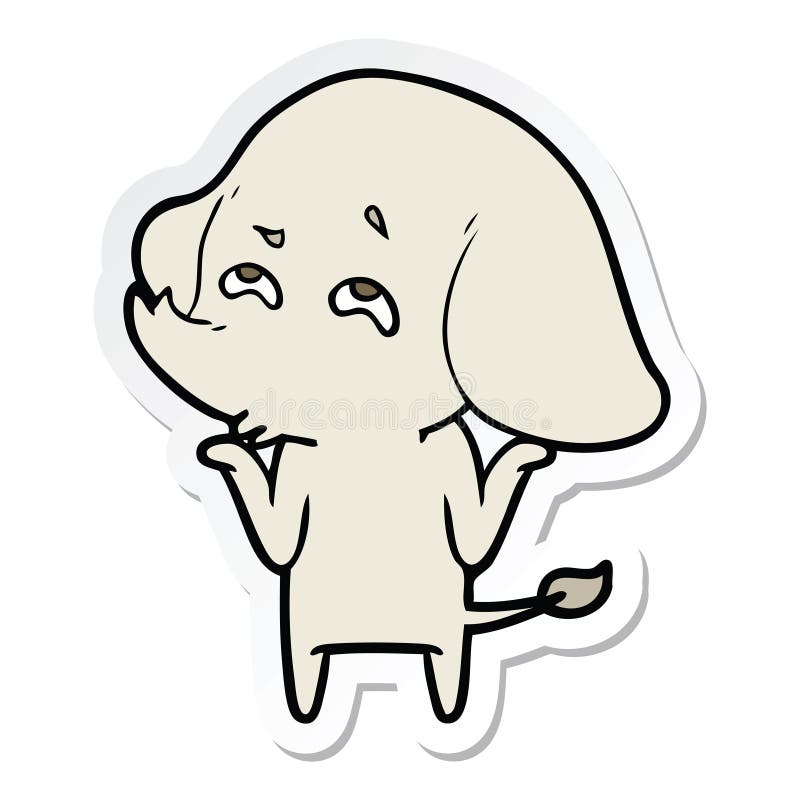 Sticker of a Cartoon Elephant Remembering Stock Vector - Illustration ...