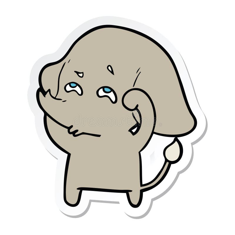 Sticker of a Cartoon Elephant Remembering Stock Vector - Illustration ...