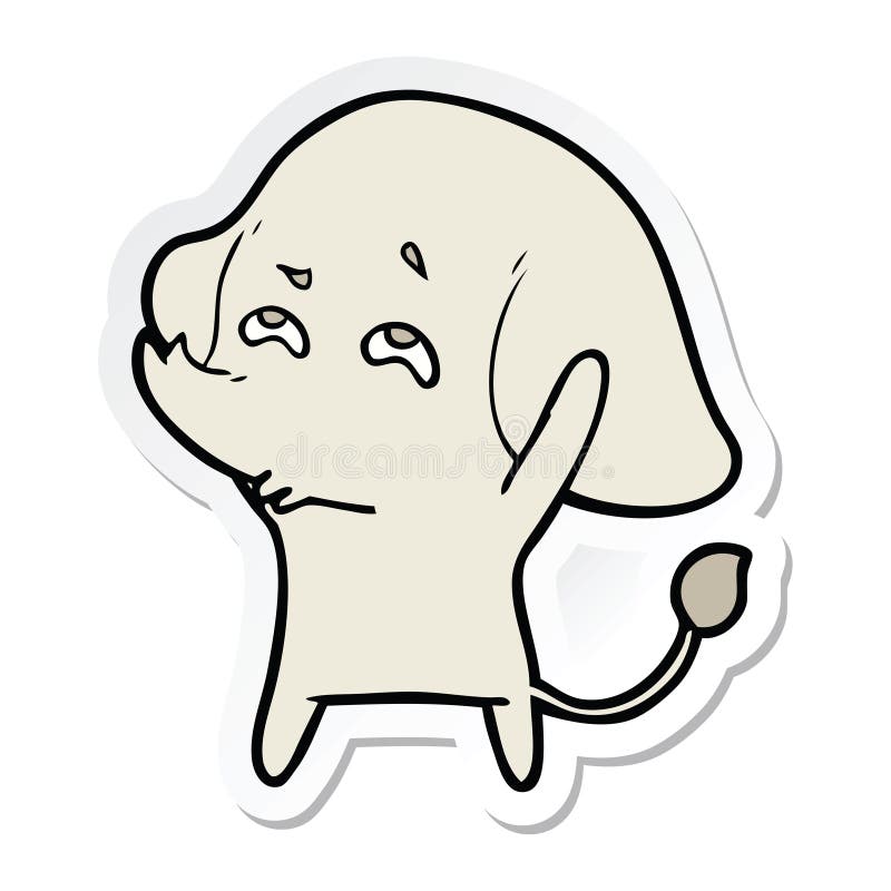 Sticker of a Cartoon Elephant Remembering Stock Vector - Illustration ...