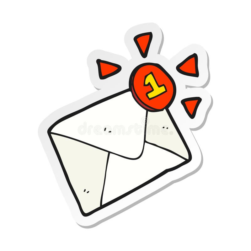 Sticker of a Cartoon Email Message Stock Vector - Illustration of ...