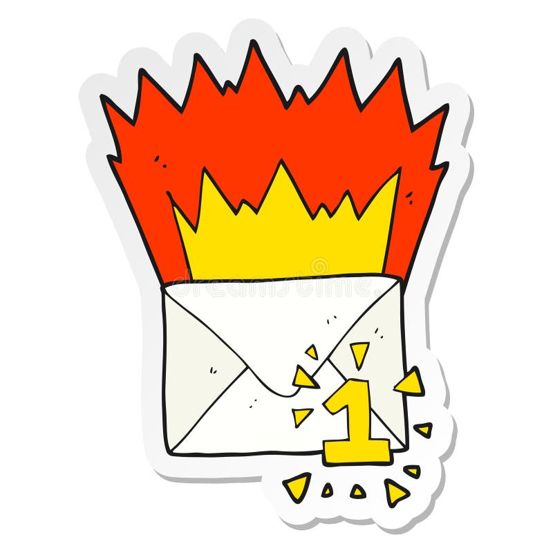 Sticker of a Cartoon Email Message Stock Vector - Illustration of ...