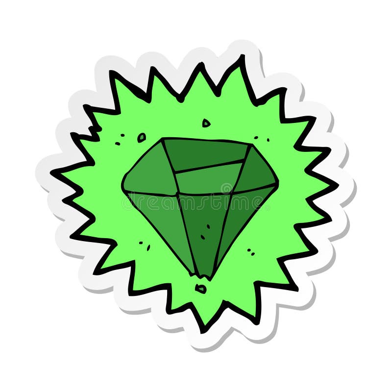 Sticker of a Cartoon Emerald Stock Vector - Illustration of drawing ...