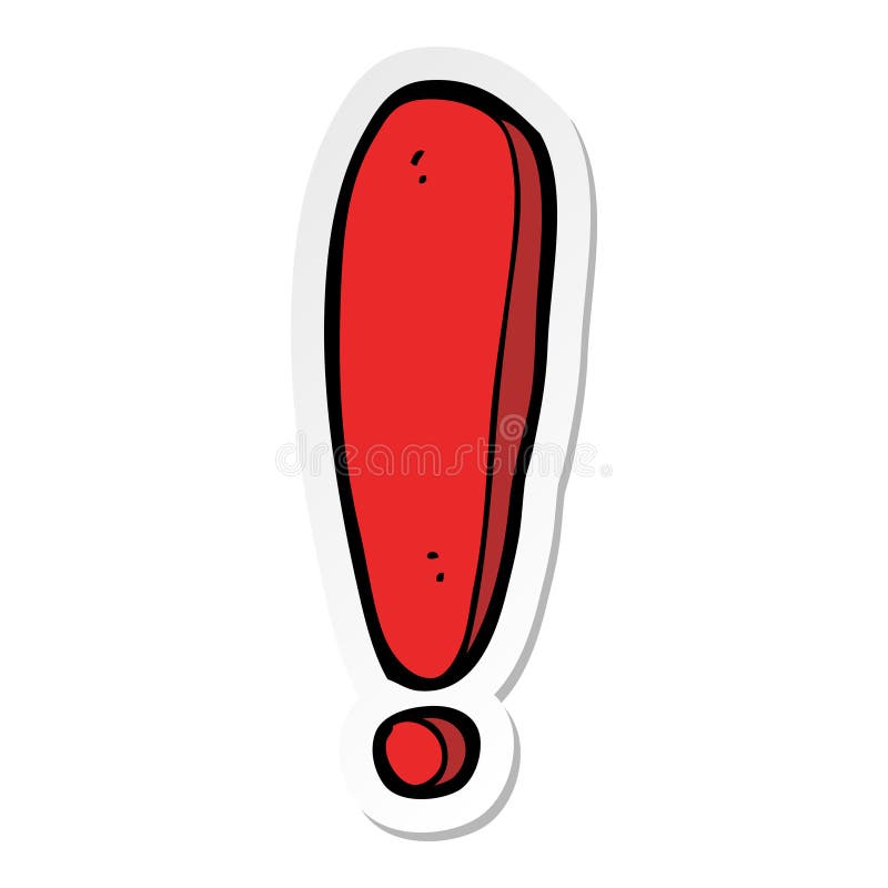 Sticker of a Cartoon Exclamation Mark Stock Vector - Illustration of ...