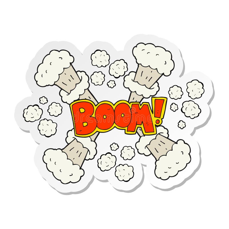 Sticker of a Cartoon Explosion Stock Vector - Illustration of smoke ...
