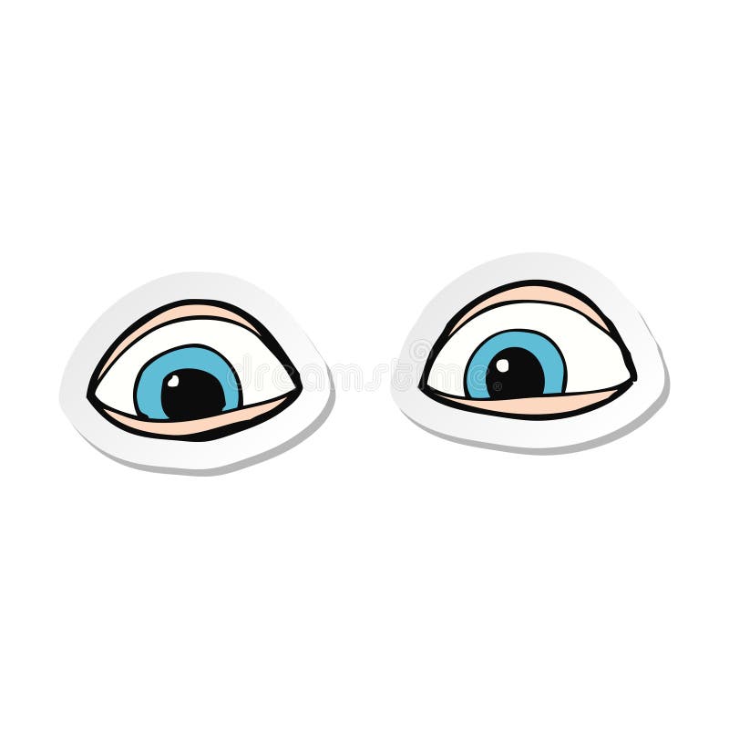 Sticker Eyes Expression Looking Cartoon Character Cute Hand Stock ...