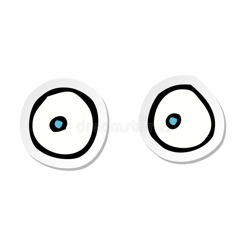 Sticker of a cartoon eyes stock vector. Illustration of character ...