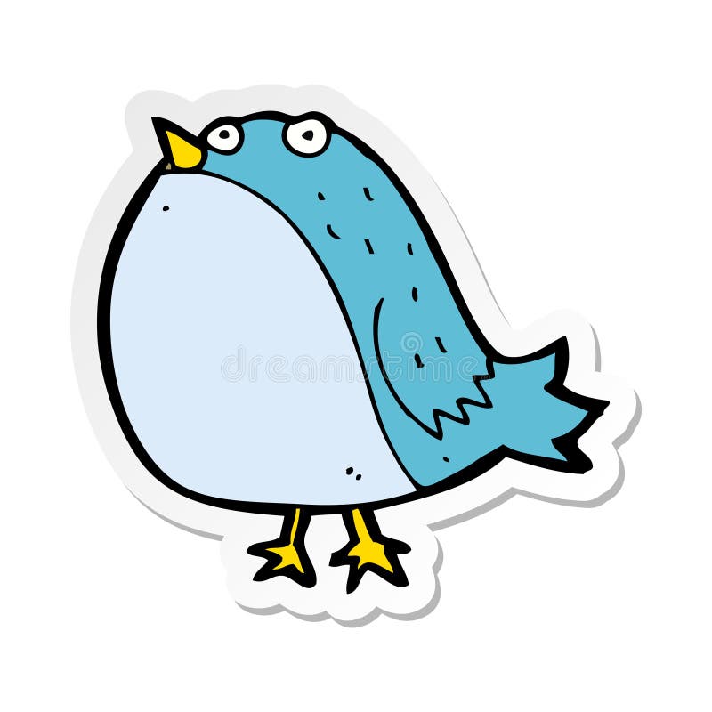 Sticker of a Cartoon Fat Bird Stock Vector - Illustration of doodle ...