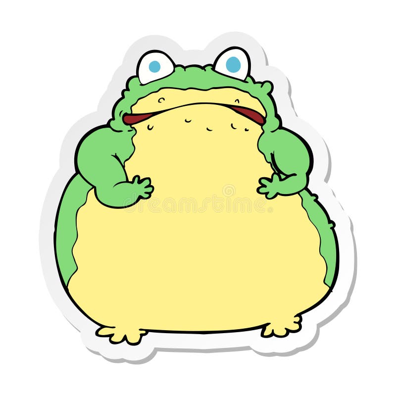 Sticker of a Cartoon Fat Toad Stock Vector - Illustration of cute ...