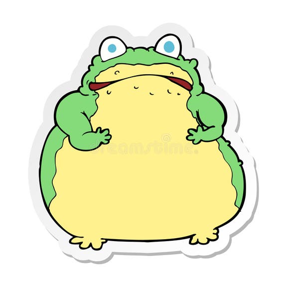 Sticker of a Cartoon Fat Toad Stock Vector - Illustration of cute ...