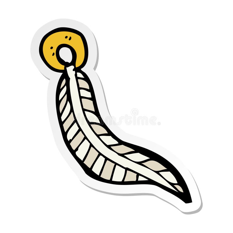 Sticker of a Cartoon Feather Stock Vector - Illustration of drawing ...