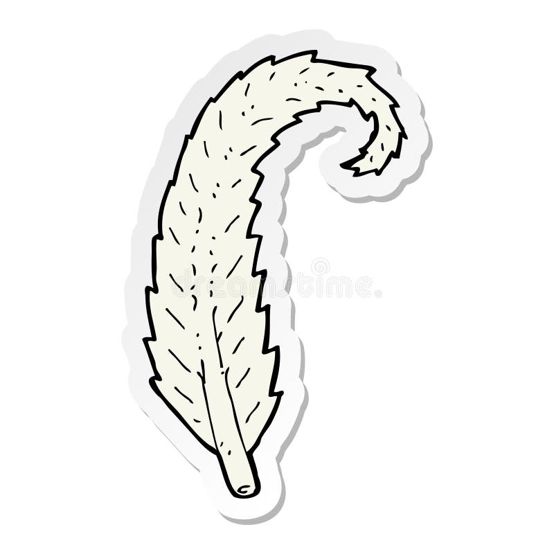 Sticker of a Cartoon Feather Stock Vector - Illustration of drawn ...