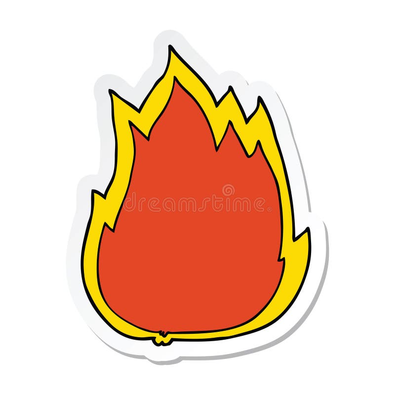 Sticker of a cartoon fire stock vector. Illustration of doodle - 147626285
