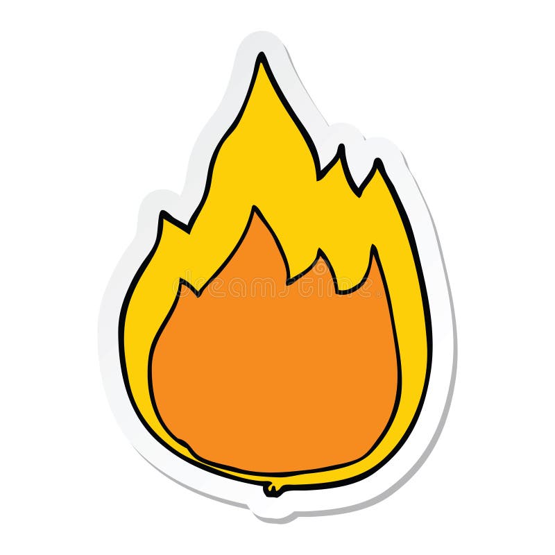 Sticker of a cartoon fire stock vector. Illustration of hand - 149174604