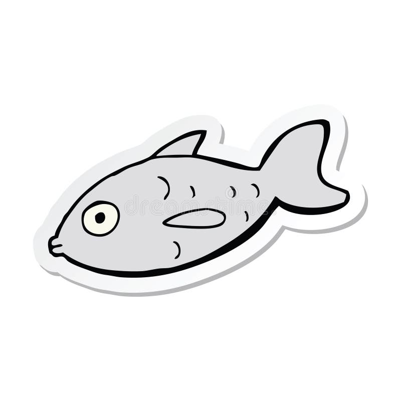 Sticker of a cartoon fish stock vector. Illustration of character ...